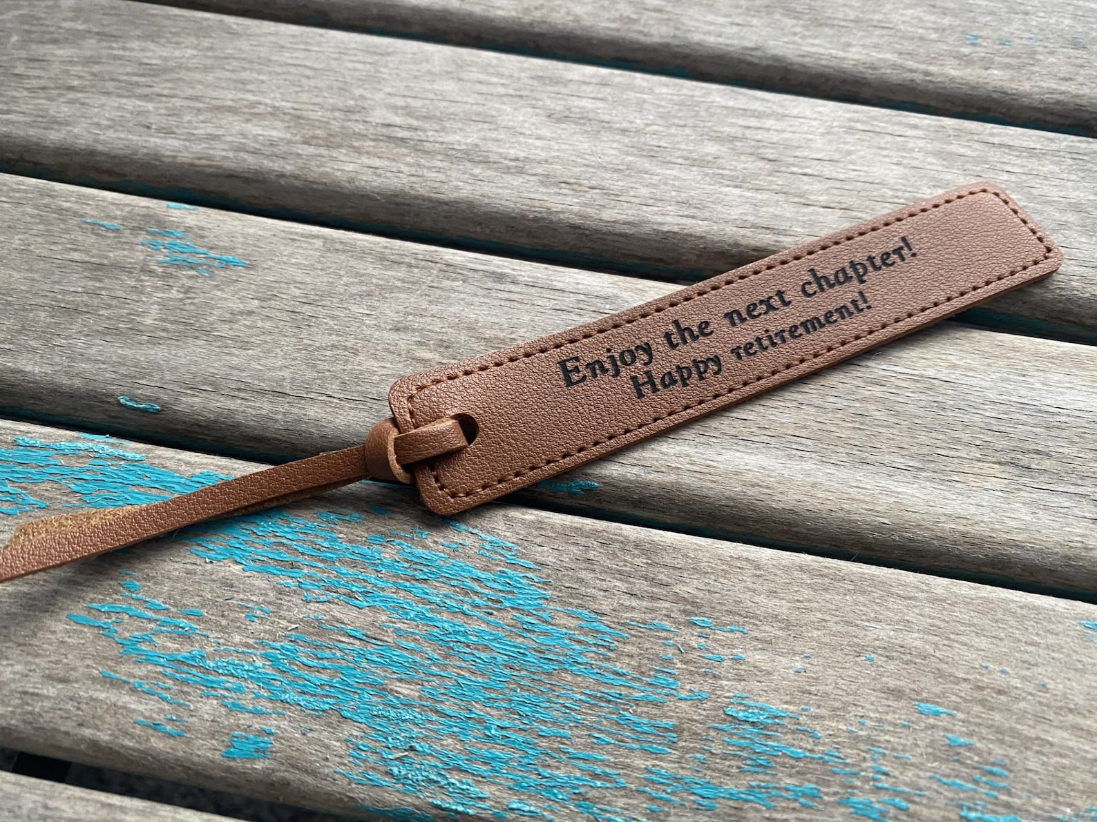 Leather Bookmark - "enjoy the Next Chapter! Happy Retirement!" - Etsy