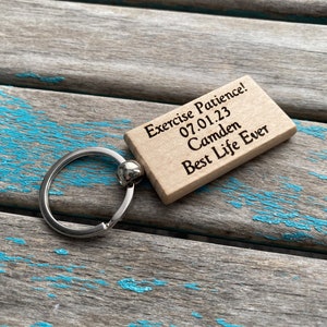 Exercise Patience Keychain exercise Patience Best Life Ever with Name ...