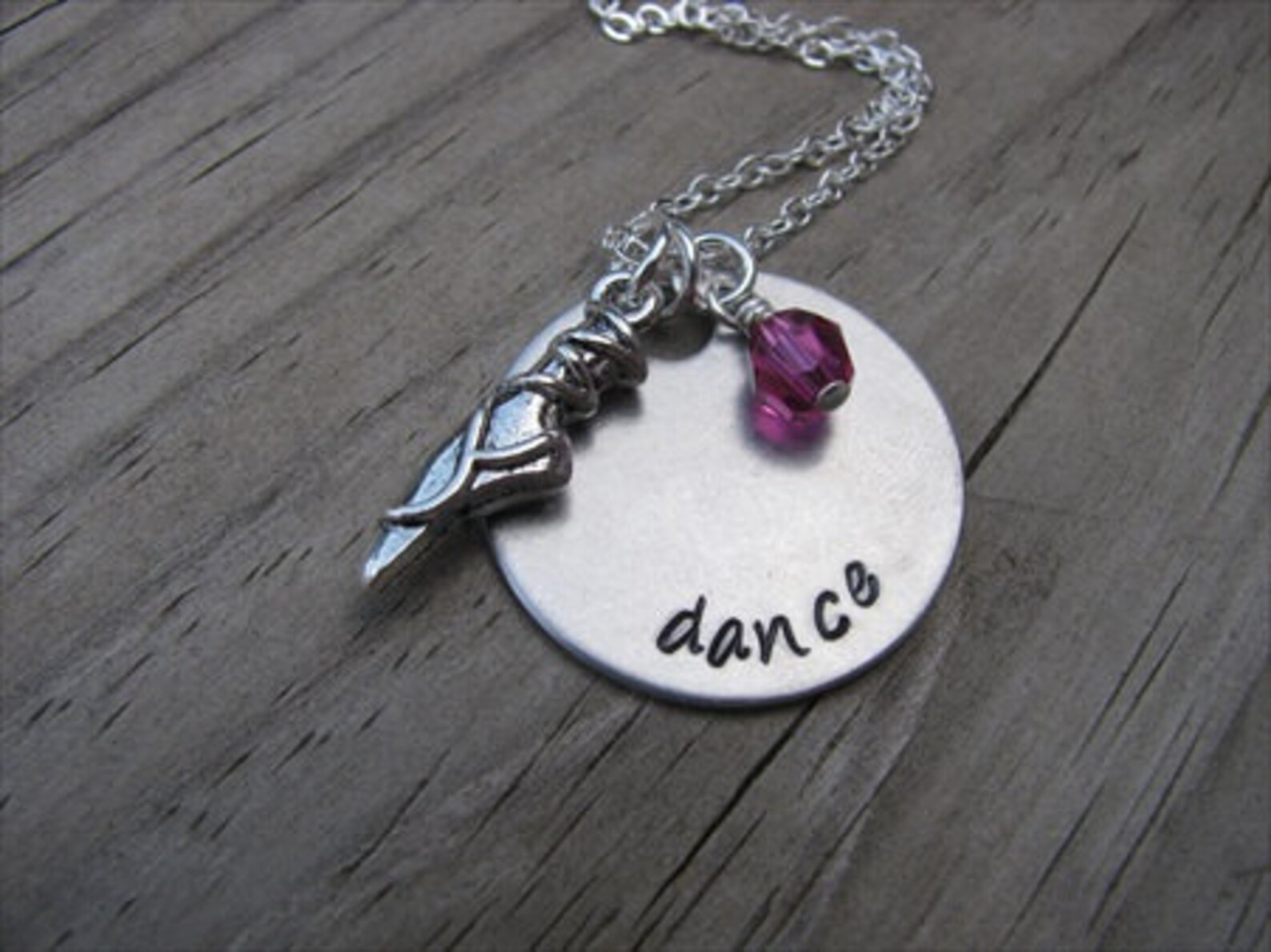 Inspiration Necklace- "dance" With Ballet Shoe Charm and Accent Bead of ...