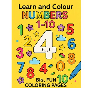 Learn and Color Numbers 1-10 -fun Educational Coloring Book for Kids ...