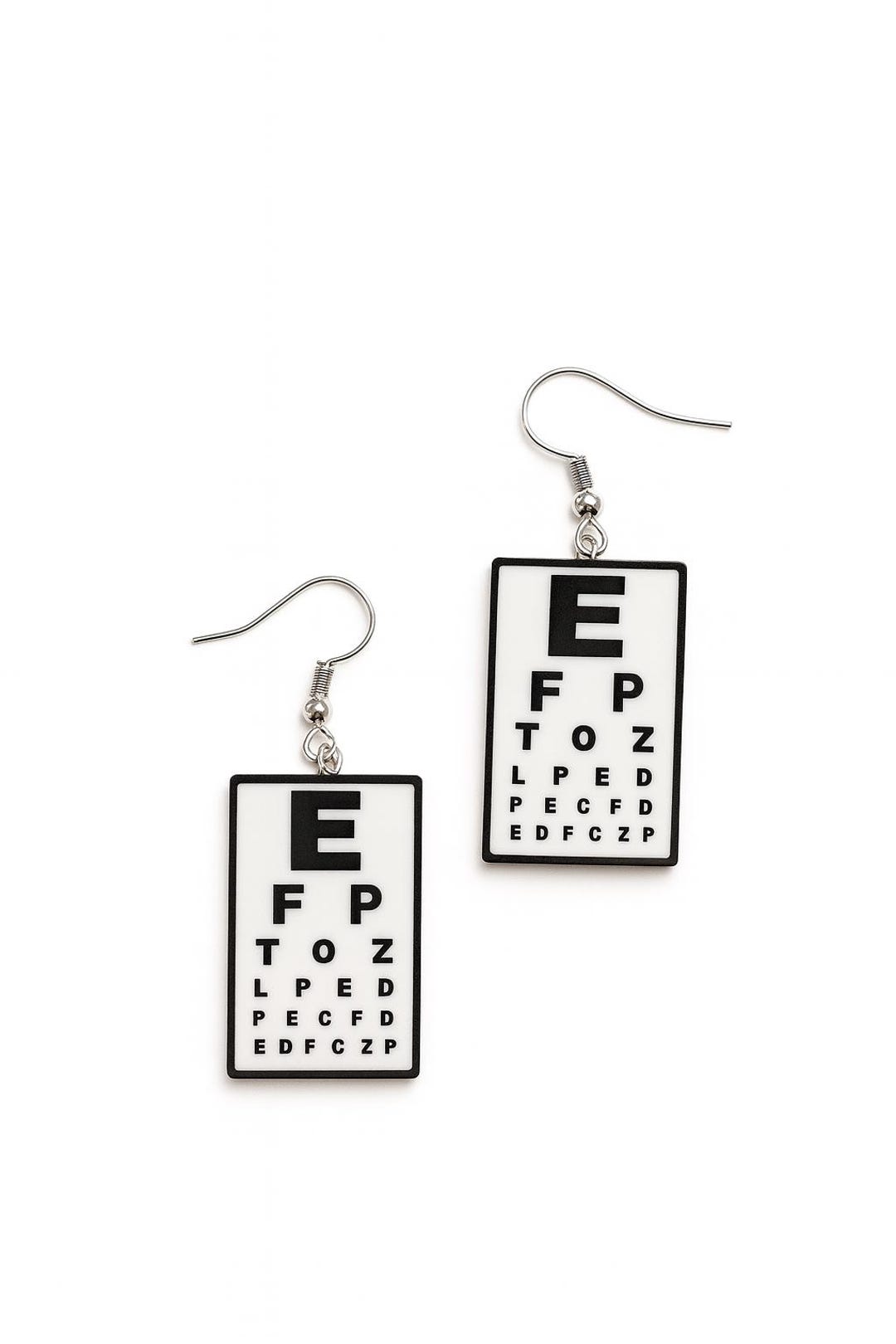 Snellen Eye Chart Earrings – Optometrist Gift, Medical Office Jewelry ...