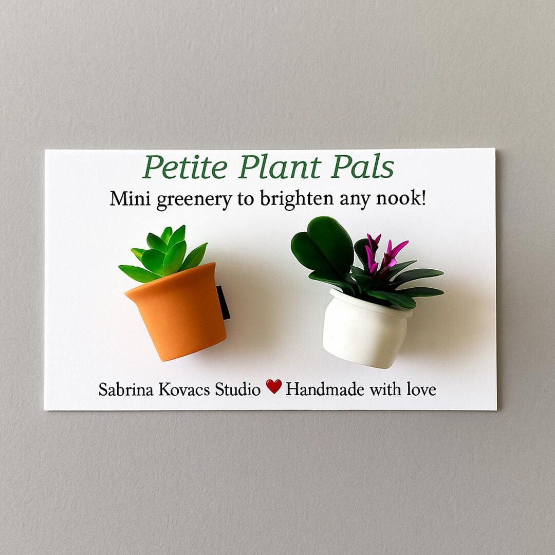 Petite Plant Pals Magnet Set |mini Potted Plant Fridge Magnets ...
