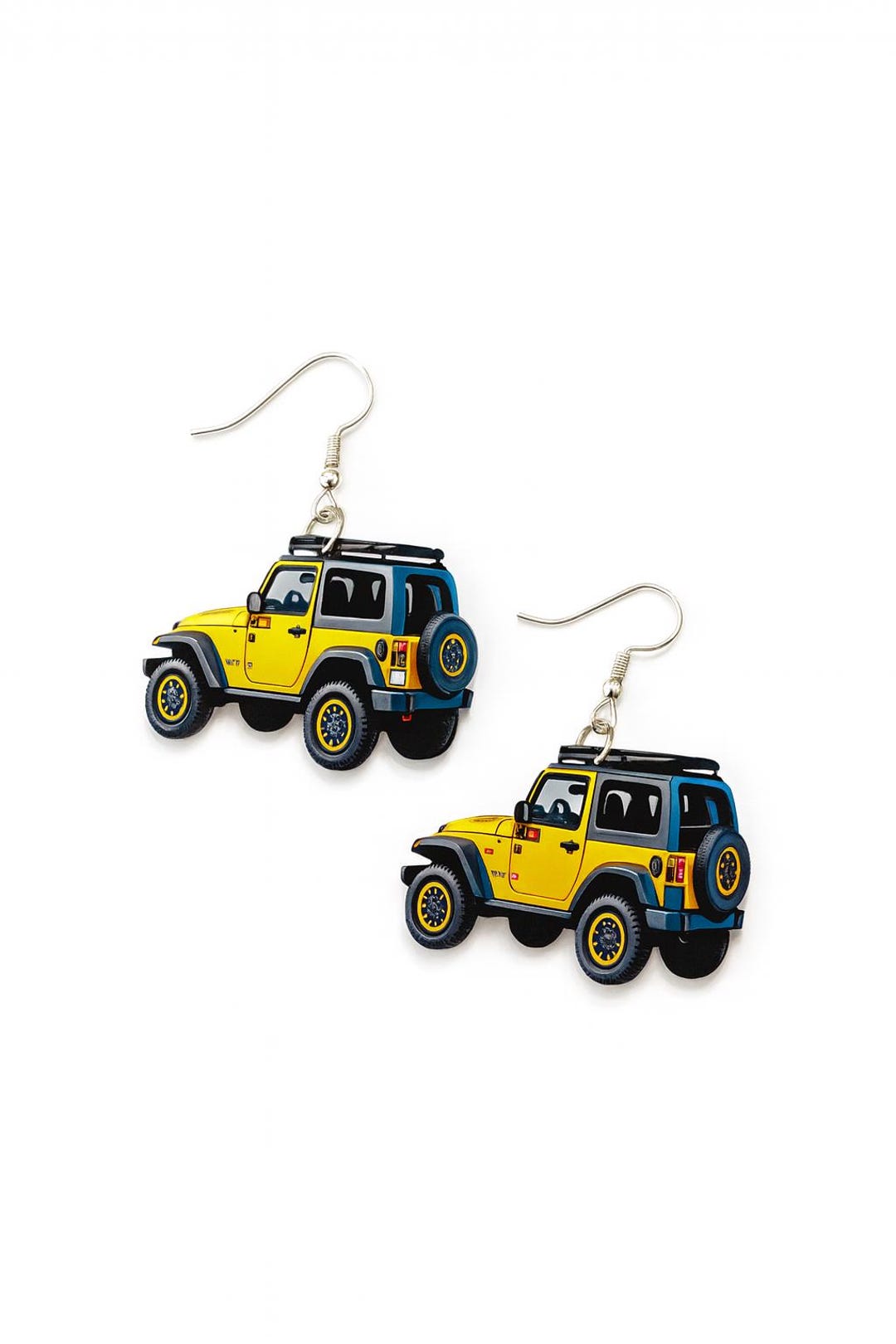 Yellow Car Earrings | Acrylic 4x4 Car Lover Gift - Etsy