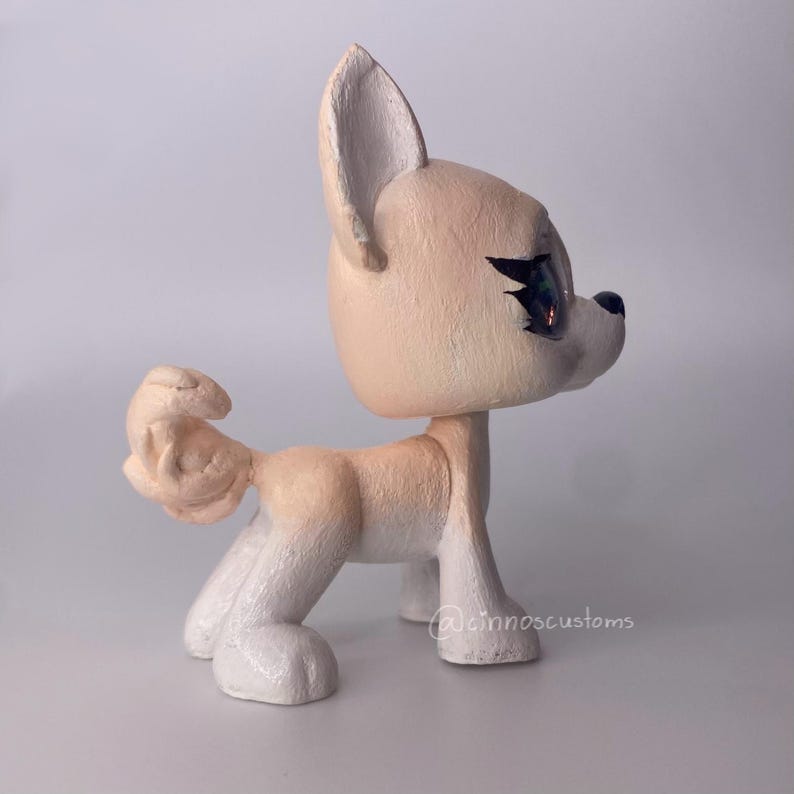 Littlest Pet Shop Custom Glass Eye OOAK || Tan/white Great Dane - Etsy