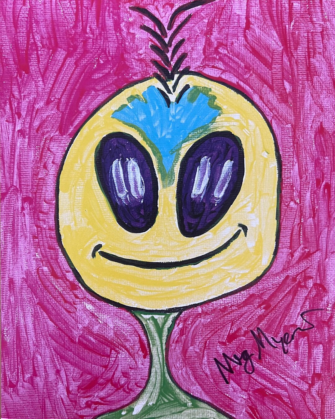 Smiley Face Art Print Signed by Meg Myers - Etsy