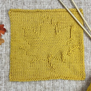 Digital Knitting Pattern for a Fall Maple Leaf Knit Square - Etsy