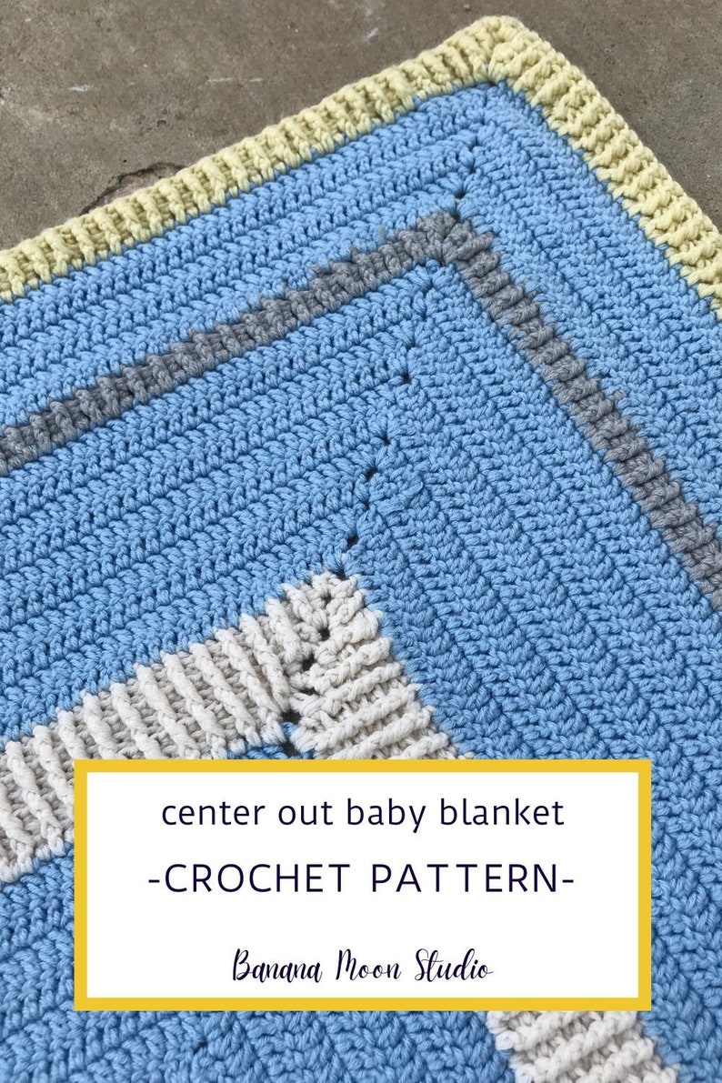 Digital Crochet Pattern for a Center-out Square Baby Blanket - Etsy