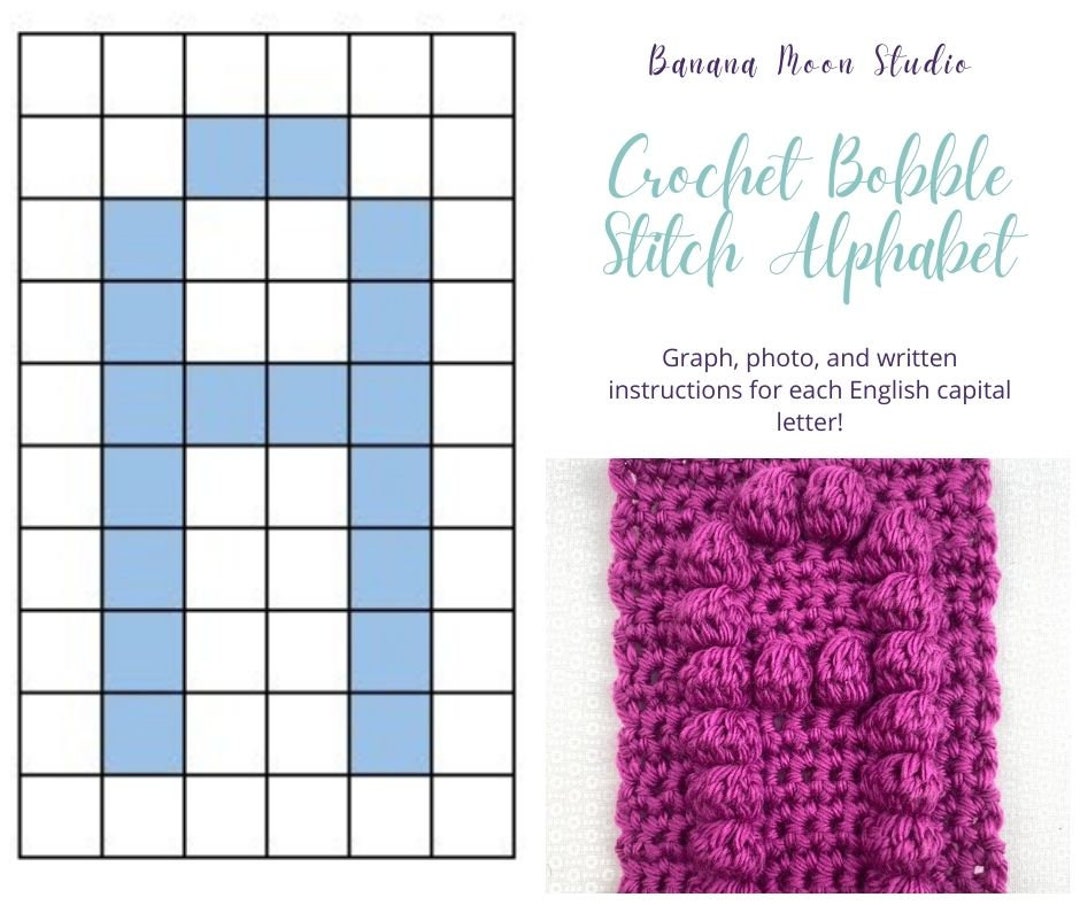 Digital Crochet Pattern for a Bobble Stitch Alphabet of Capital Letters ...