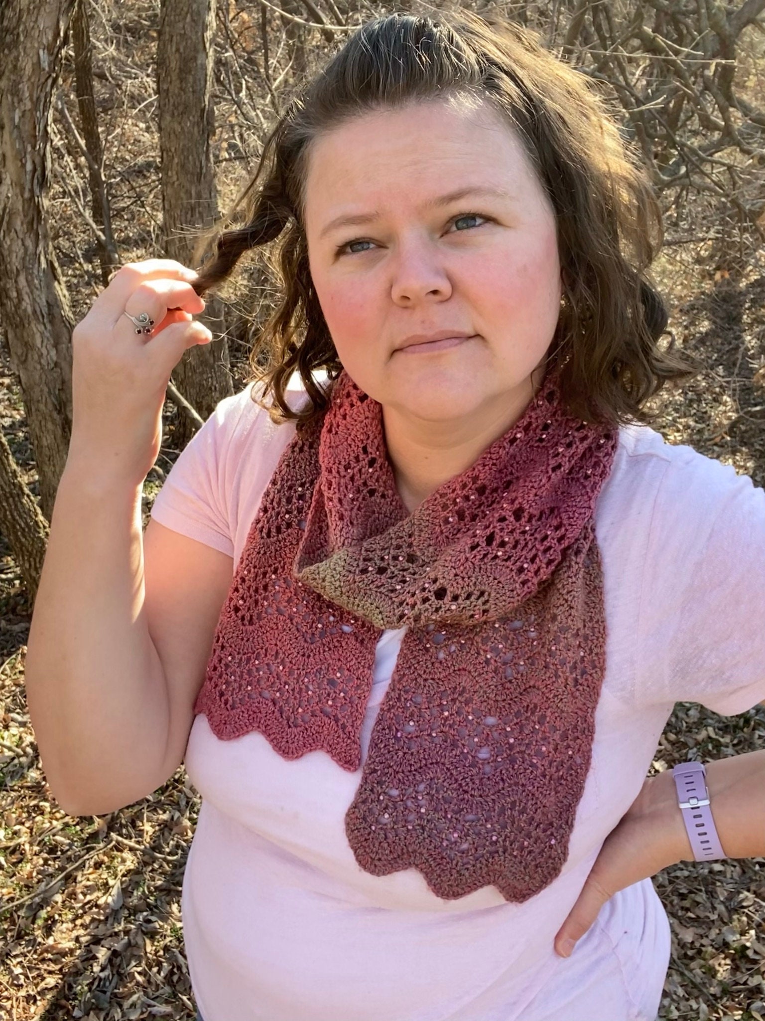 Digital Crochet Pattern for a Beaded Lace Women's Scarf - Etsy