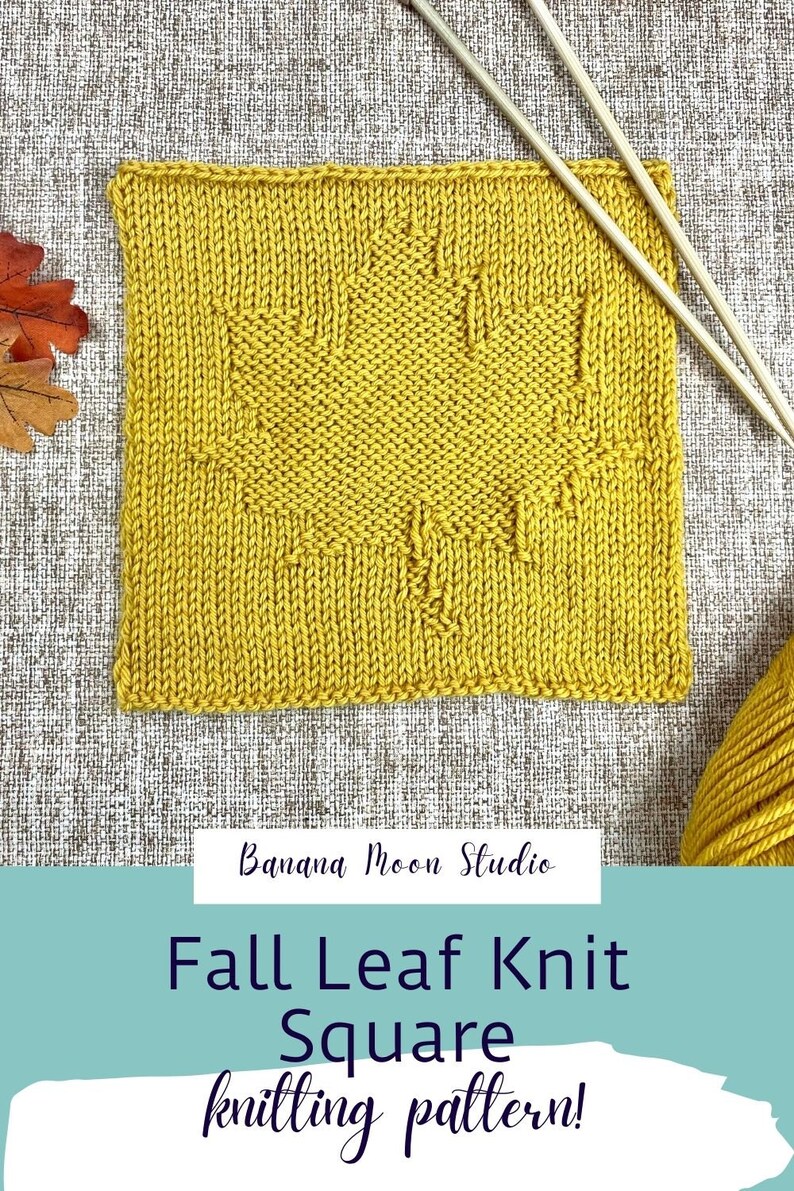 Digital Knitting Pattern for a Fall Maple Leaf Knit Square - Etsy