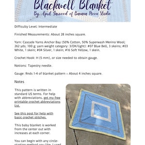 Digital Crochet Pattern for a Center-out Square Baby Blanket - Etsy