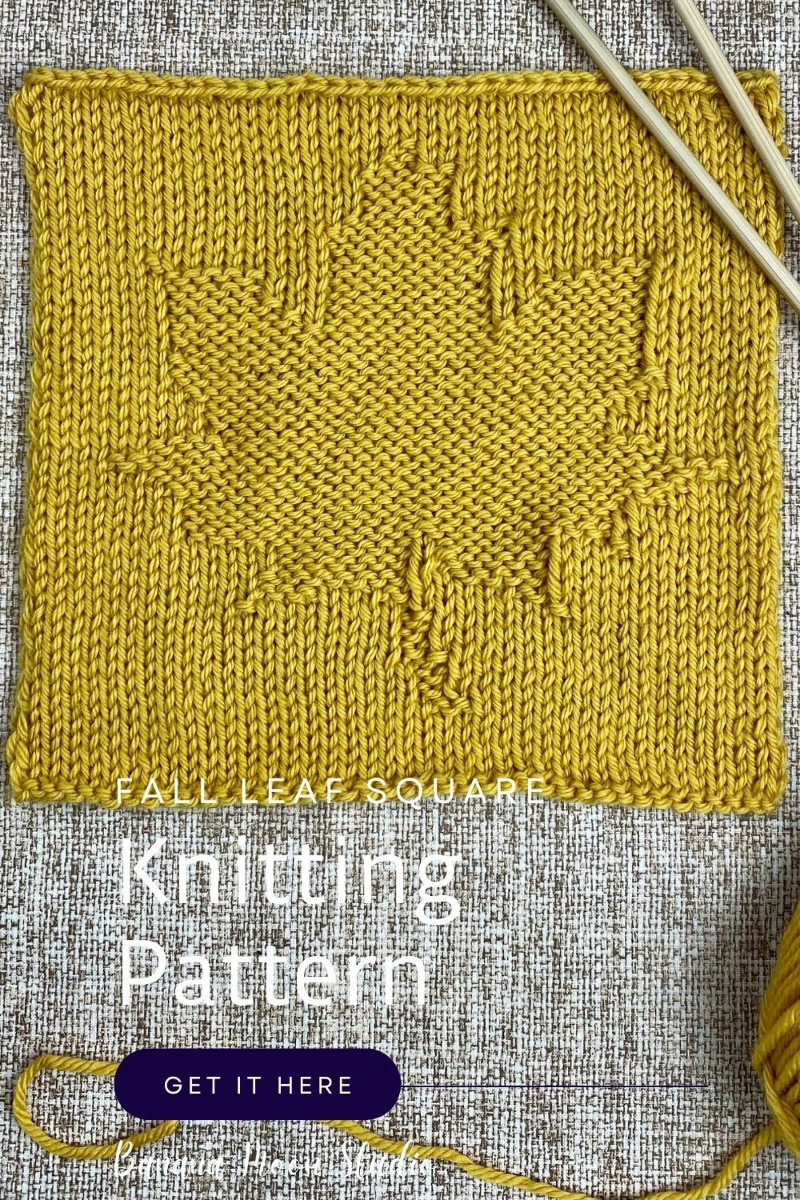 Digital Knitting Pattern for a Fall Maple Leaf Knit Square - Etsy