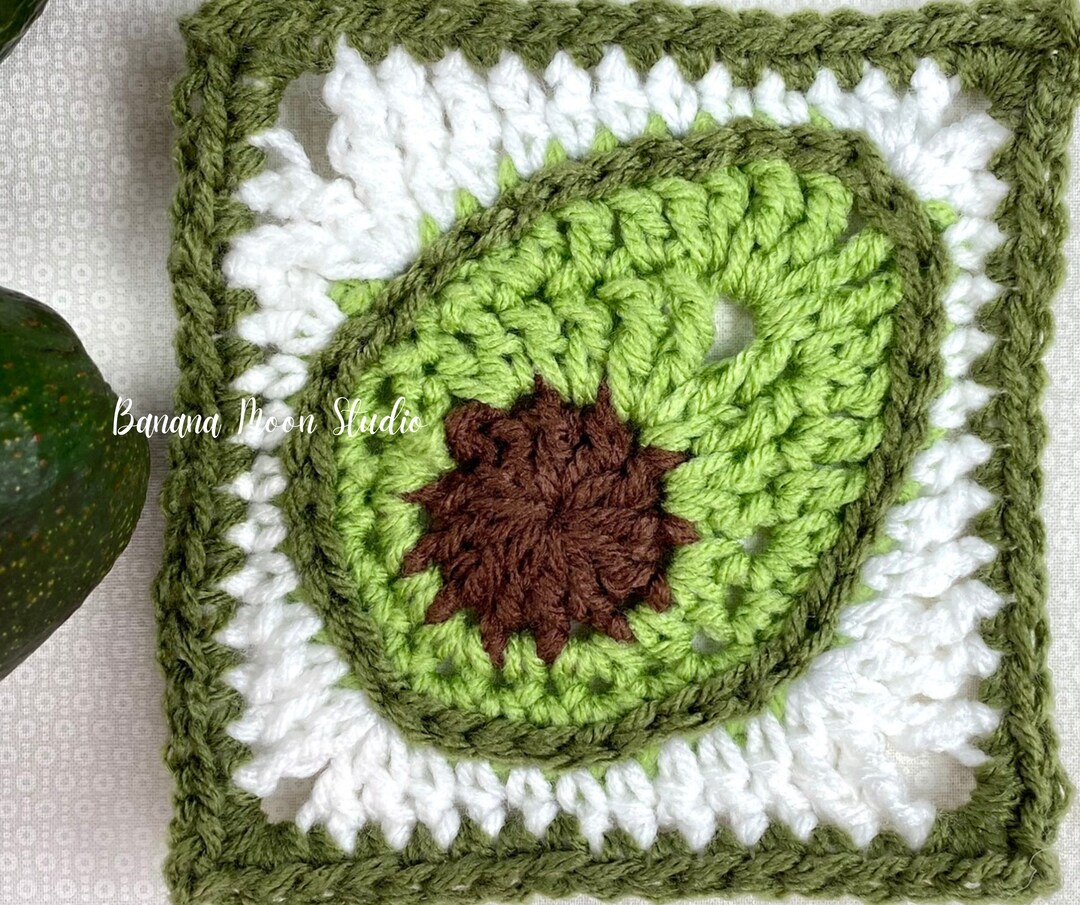Digital Crochet Pattern for an Avocado Blanket Square - Etsy