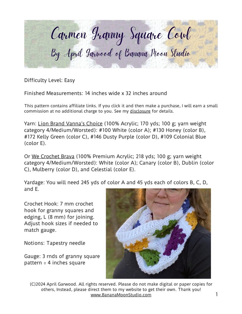 Digital Crochet Pattern for a Granny Square Cowl - Etsy