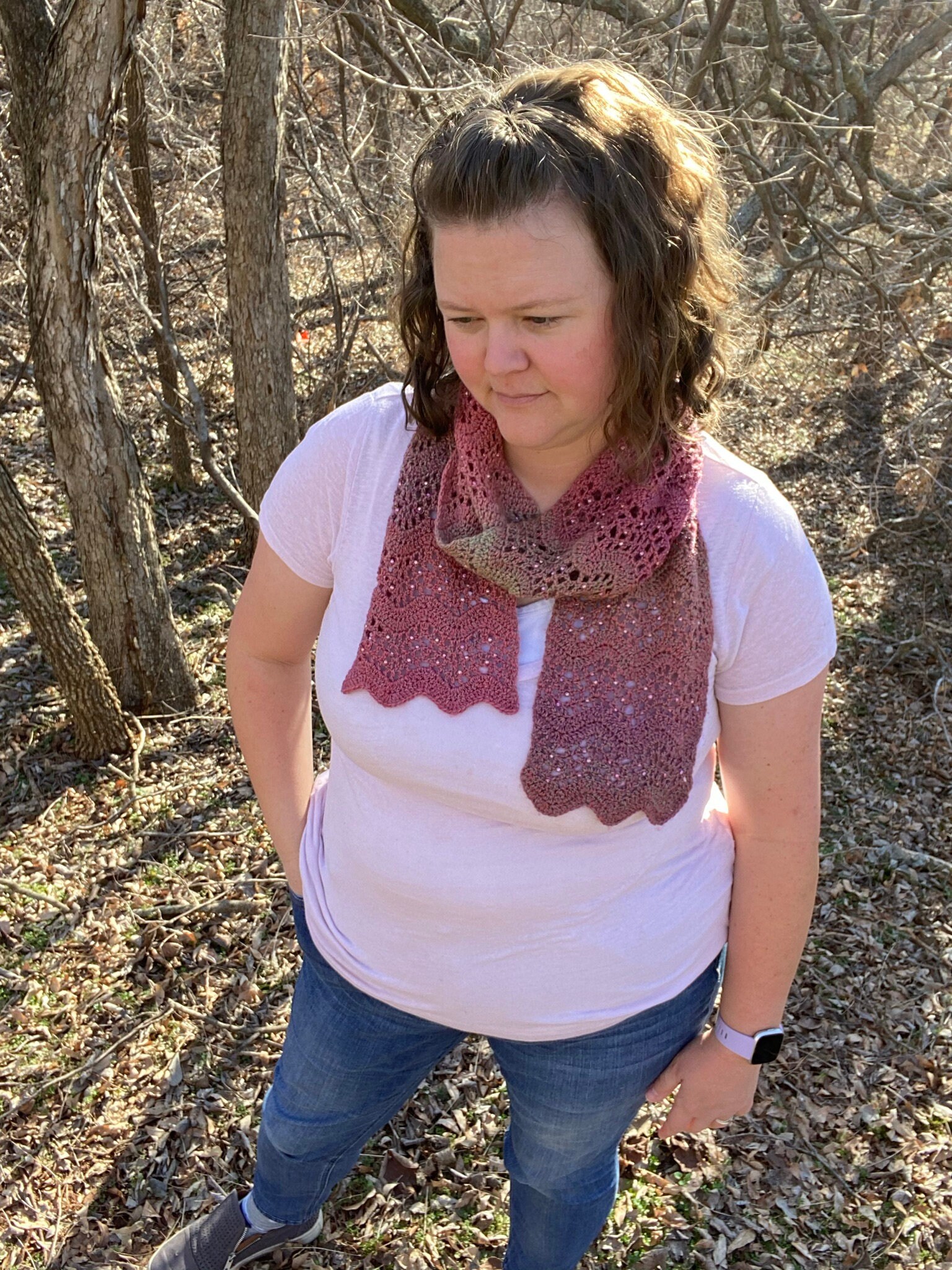 Digital Crochet Pattern for a Beaded Lace Women's Scarf - Etsy