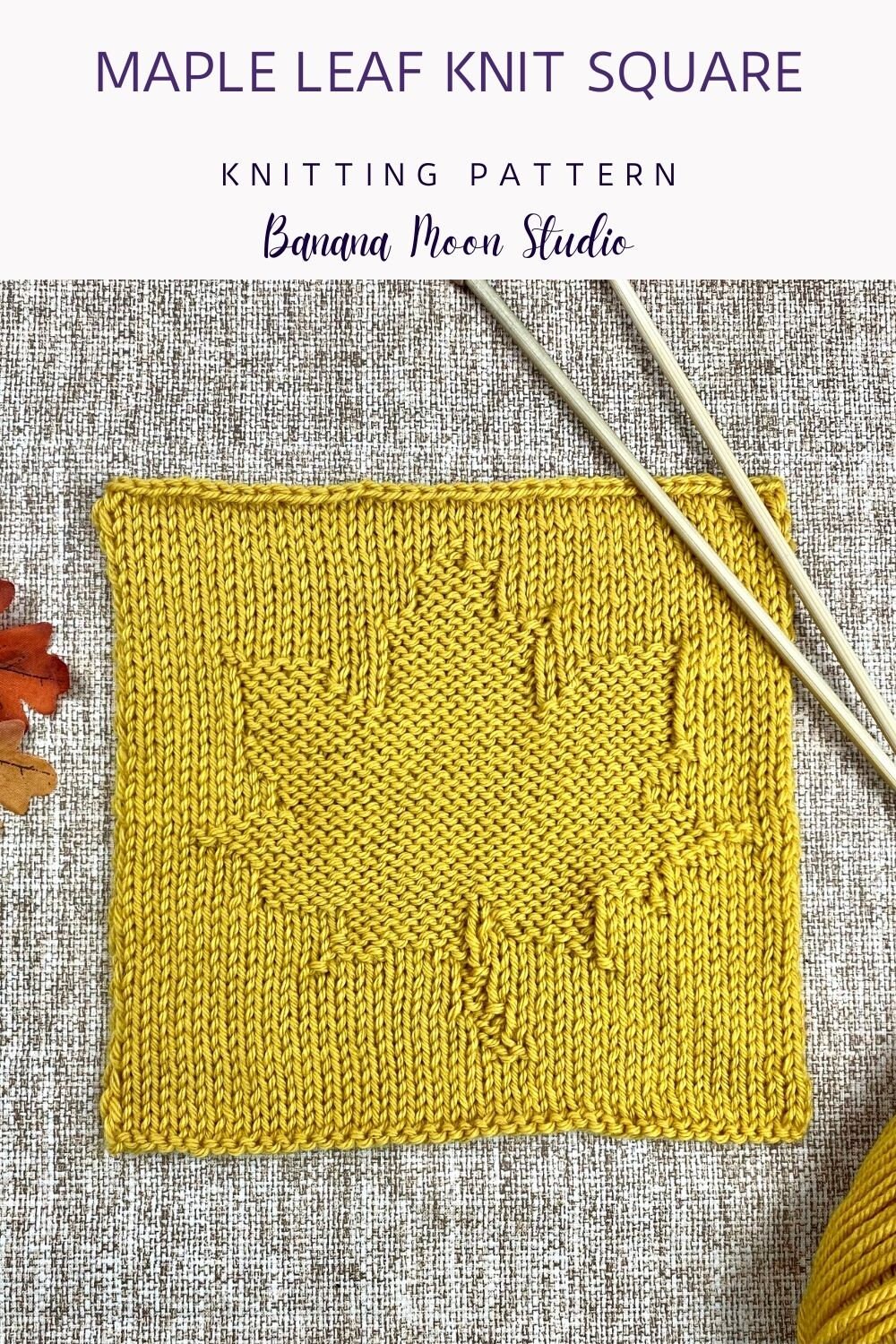 Digital Knitting Pattern for a Fall Maple Leaf Knit Square - Etsy