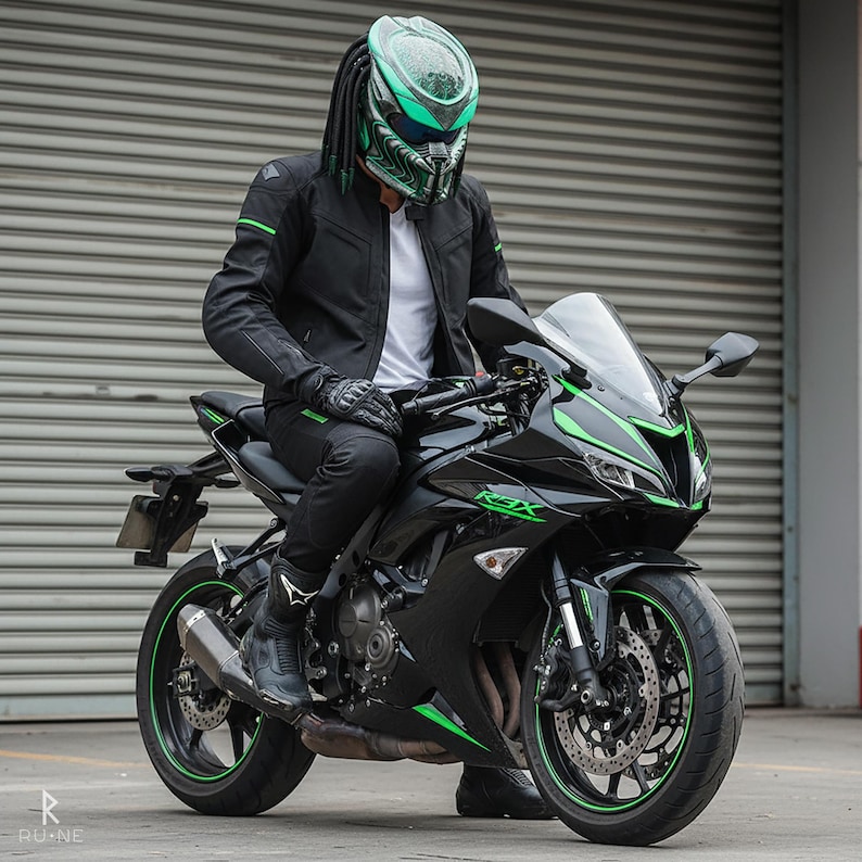 Airbrush Helmet Art Predator Fiber Resin Motorcycle Helmet With LED ...