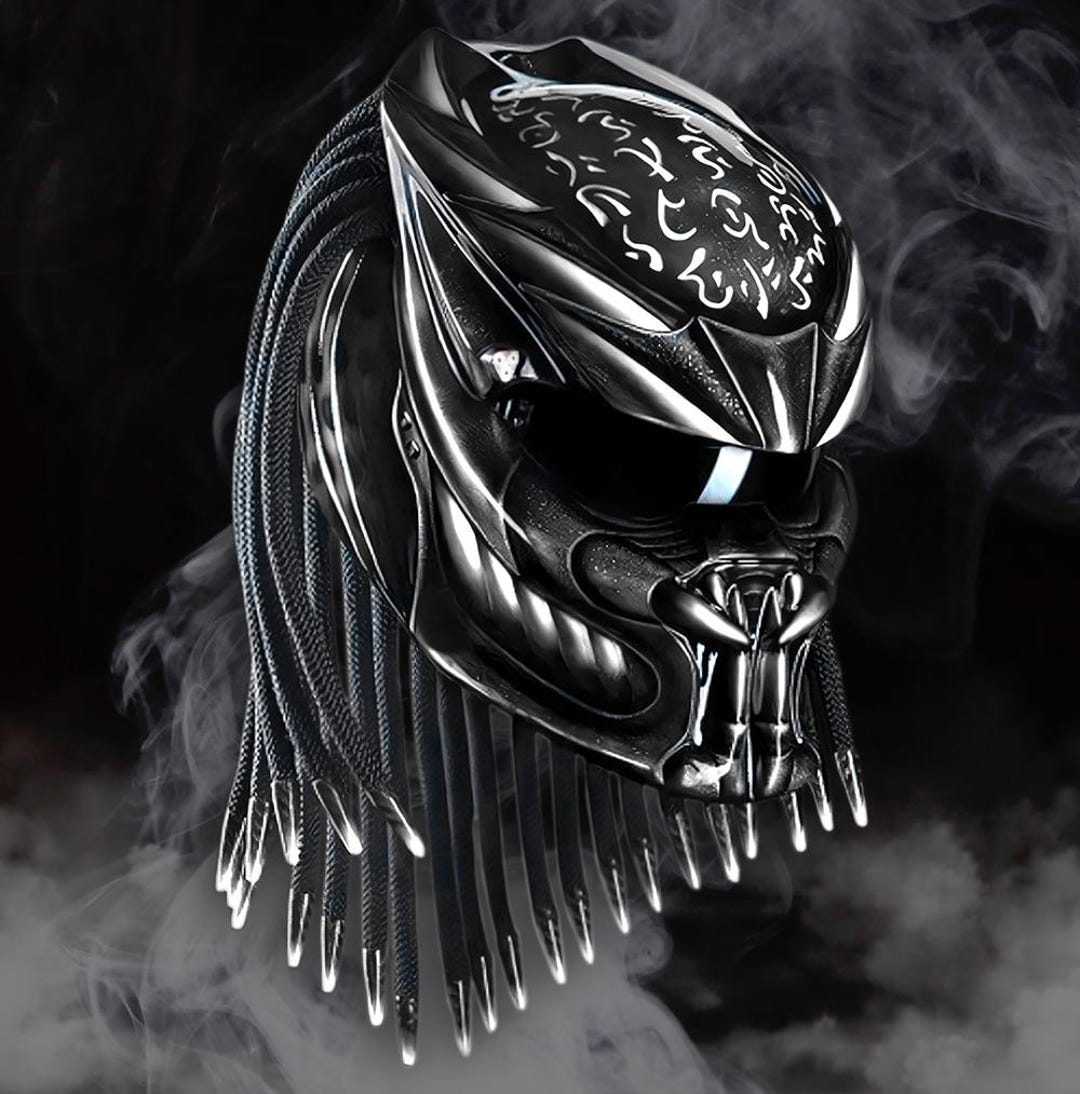 Futuristic Predator Helmet | Custom Handmade Cosplay Biker Gear | LED ...