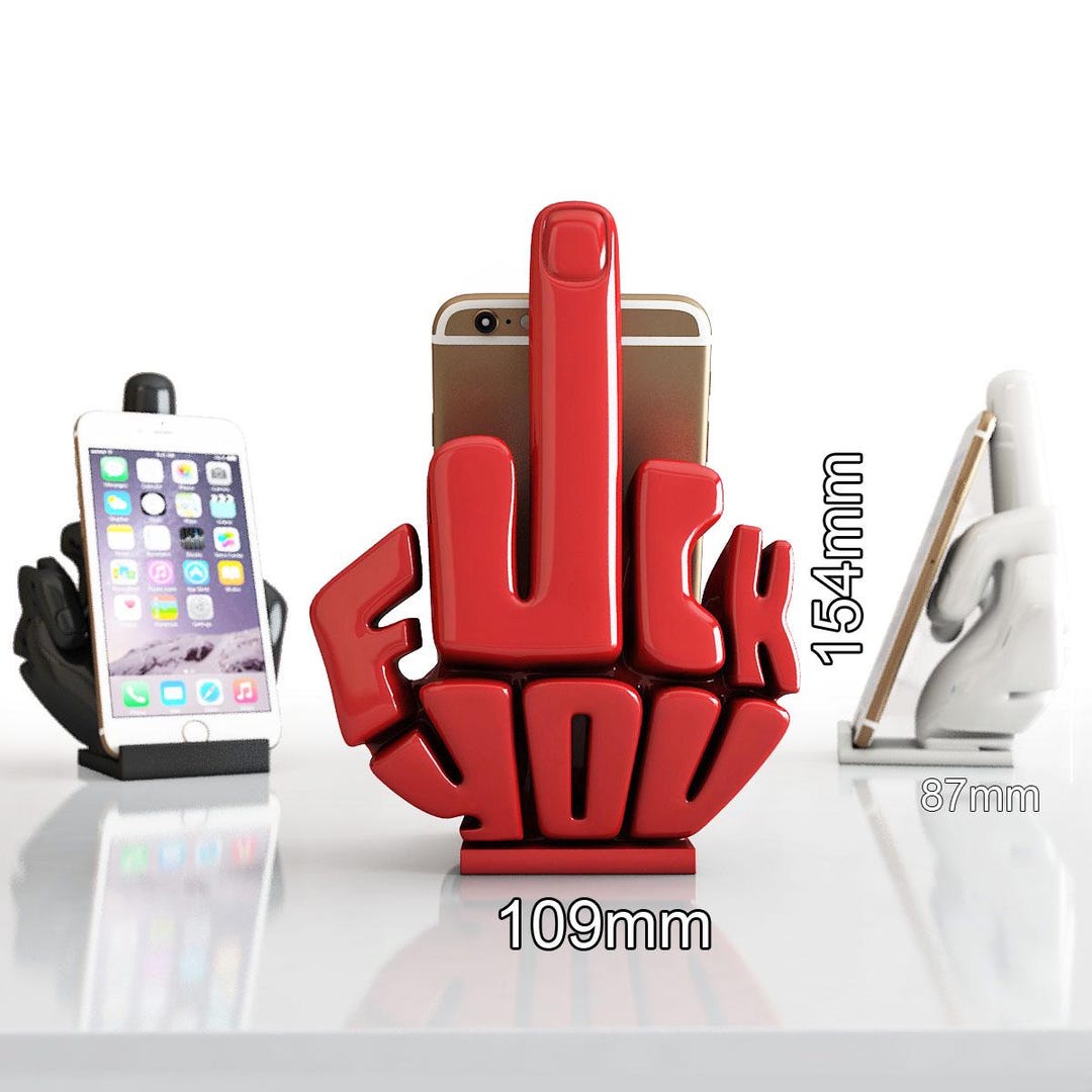 Funny Middle Finger Phone Stand: Sarcastic Desk Decor, 3D Printed - Etsy