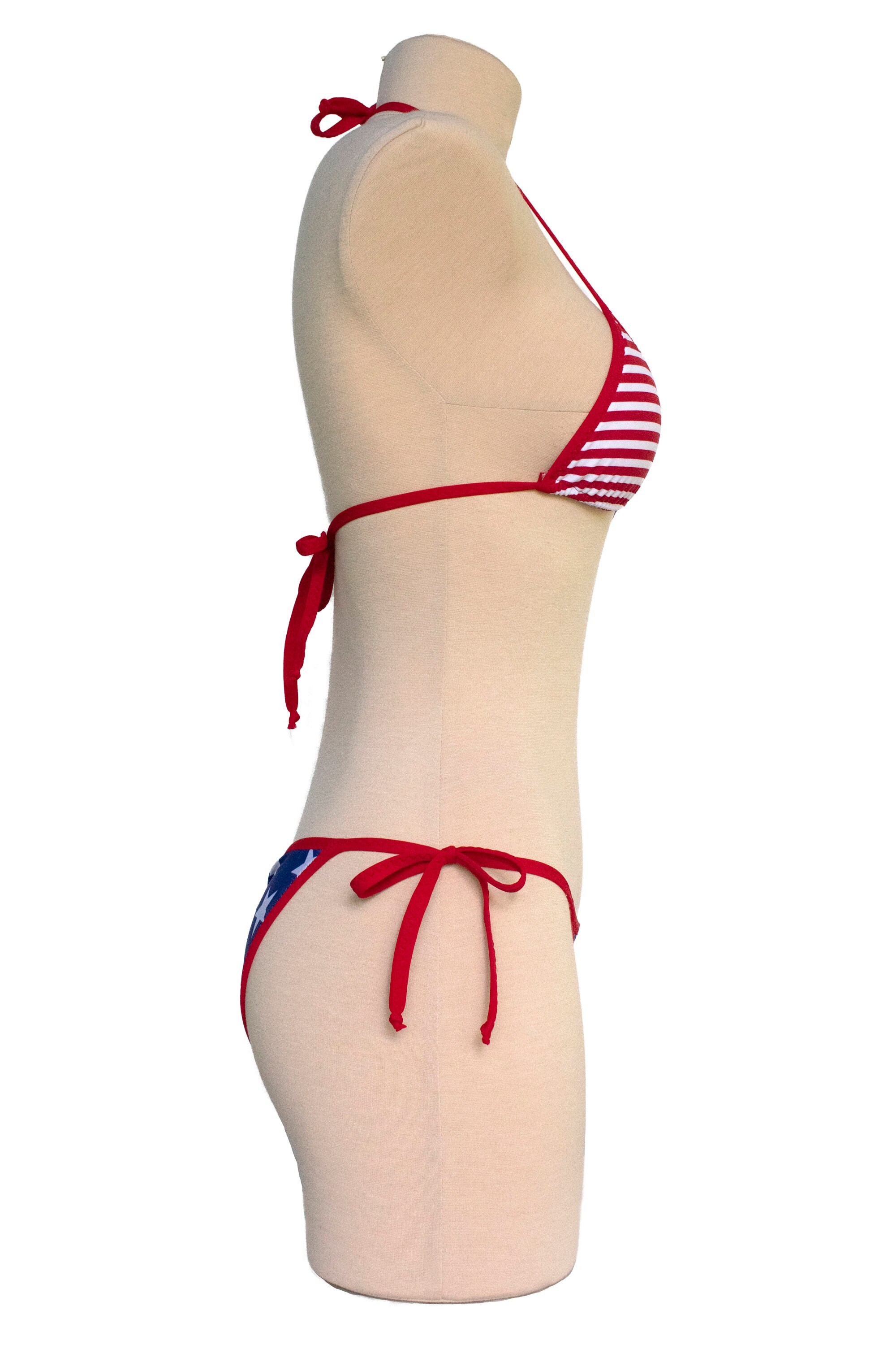 American Flag String Bikini And Triangle Top Etsy