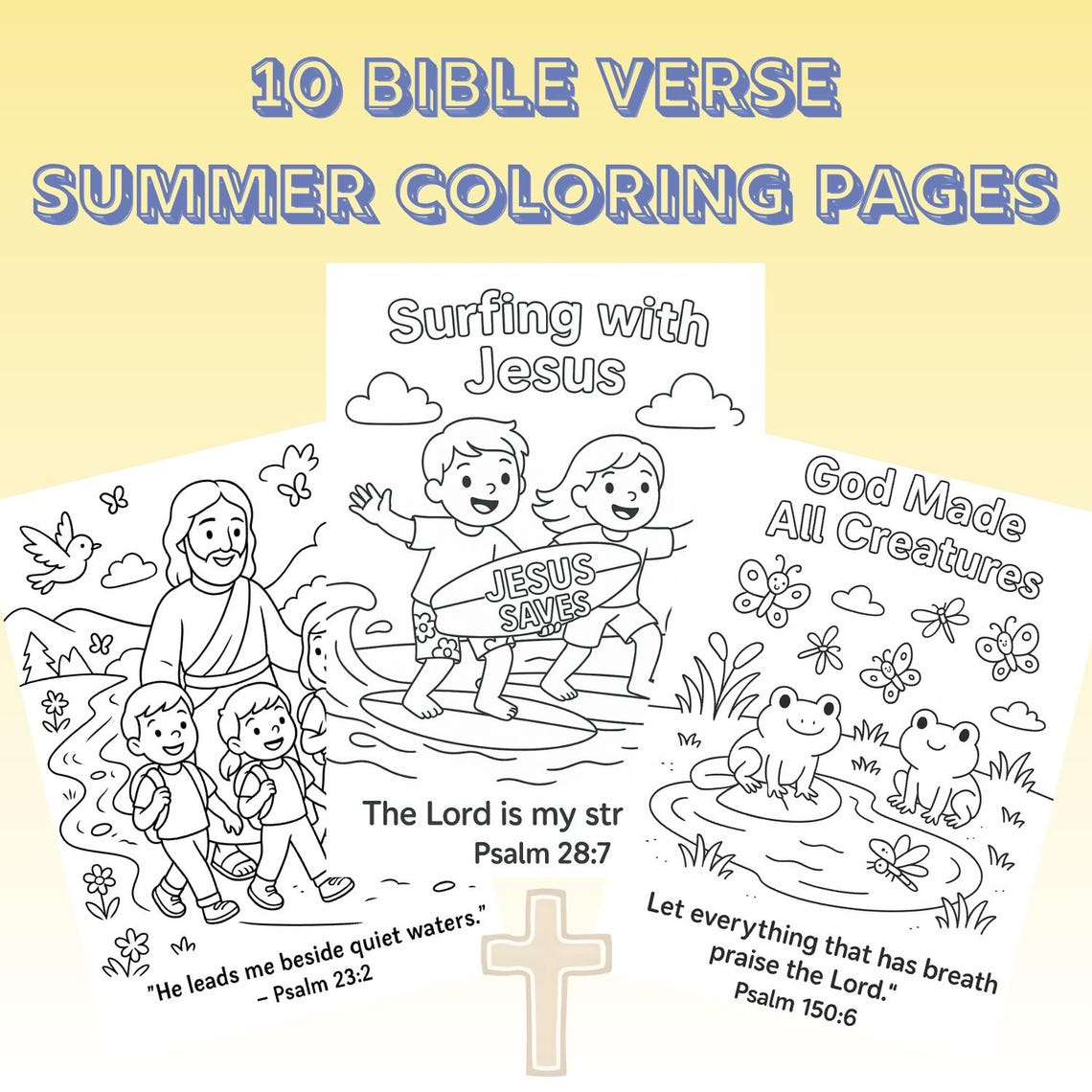 10 Summer Themed Sunday School Coloring Pages| Christian Bible Verse ...