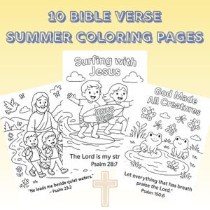 10 Summer Themed Sunday School Coloring Pages| Christian Bible Verse ...