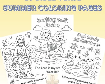 10 Summer Themed Sunday School Coloring Pages| Christian Bible Verse ...