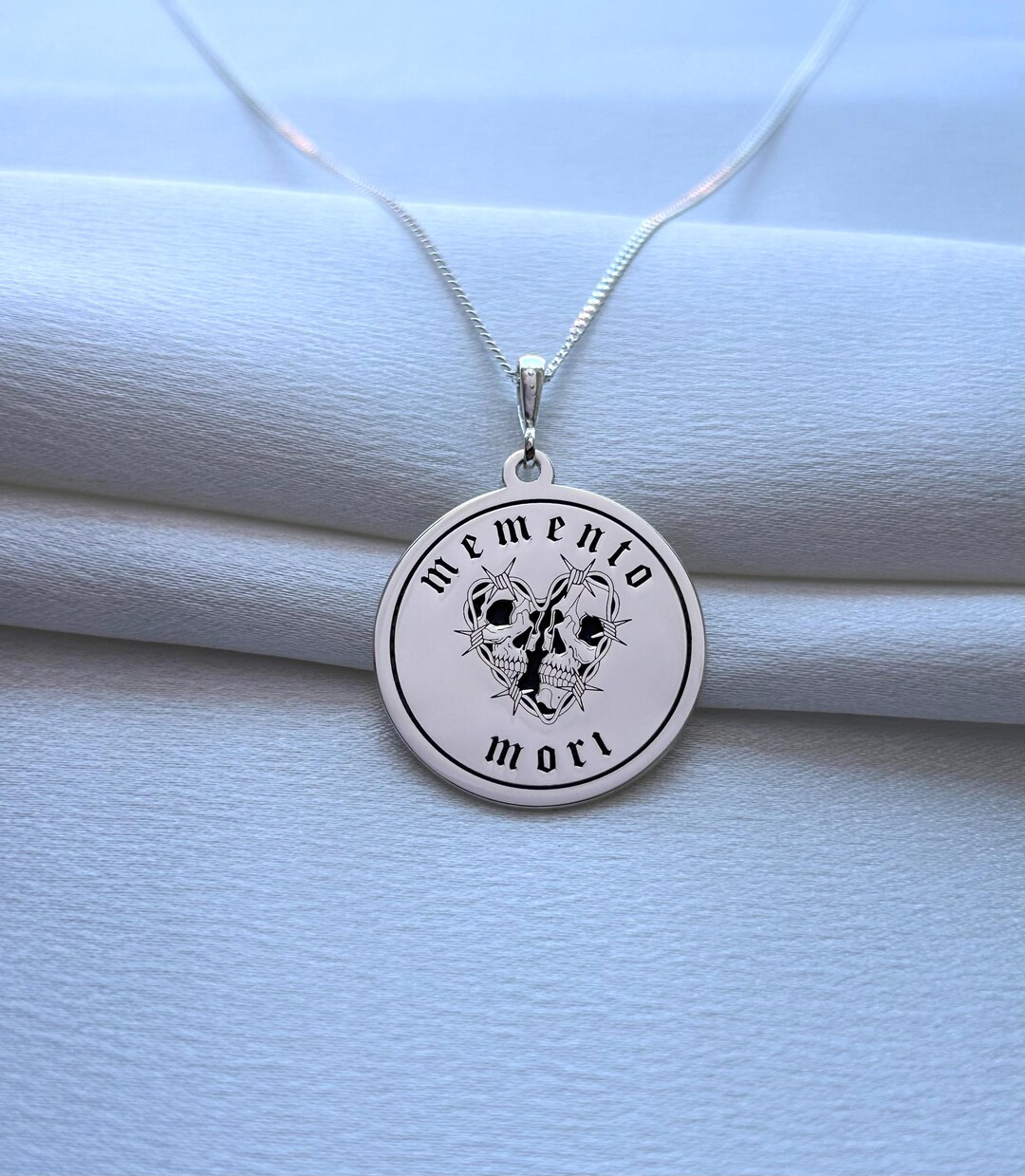 Memento Mori Latin Necklace – Silver Stoicism Jewelry – Daily Reminder ...