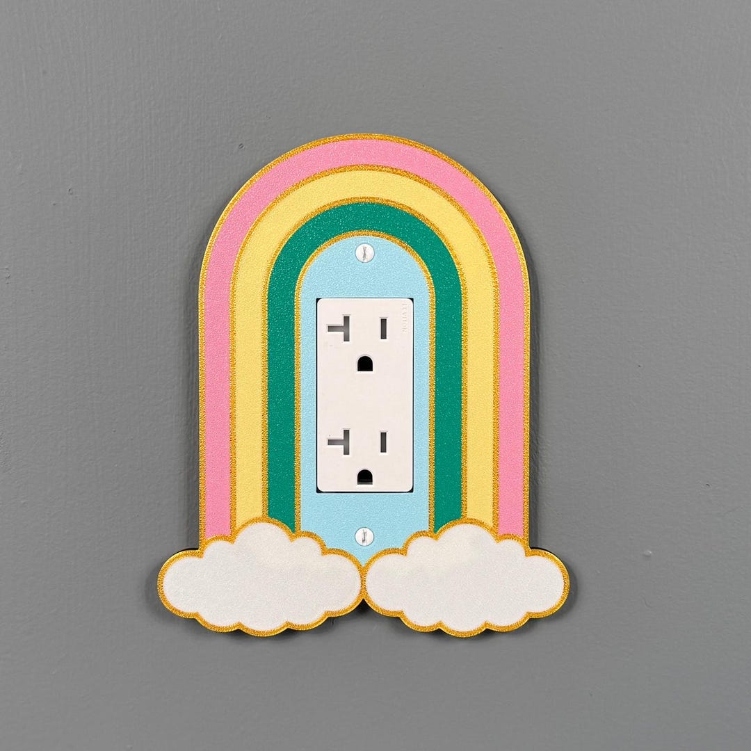 Rainbow GFI Outlet Cover | Wall Art | Nursery Idea | Rainbow Decor ...