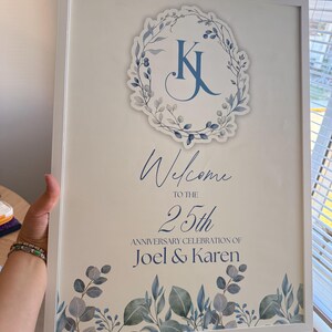 Custom Welcome Sign, White Wood-look Frame, Party Decor (17x23") - Etsy