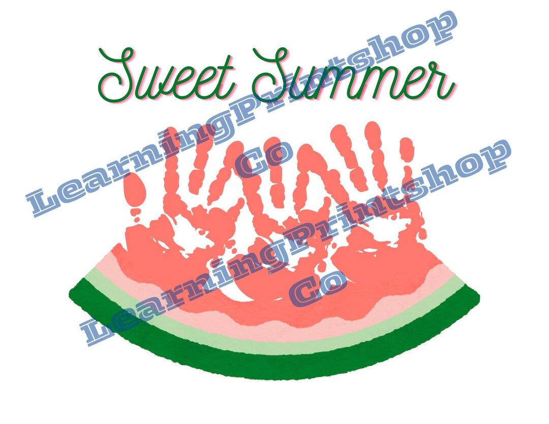 Sweet Summer Handprint Printable | Watermelon Handprint Craft | Instant ...