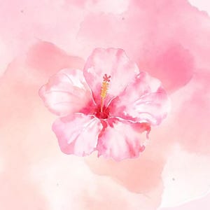 Pink Hibiscus Flower Digital Poster for Wall & Home Decor - Etsy