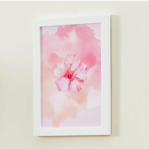 Pink Hibiscus Flower Digital Poster for Wall & Home Decor - Etsy