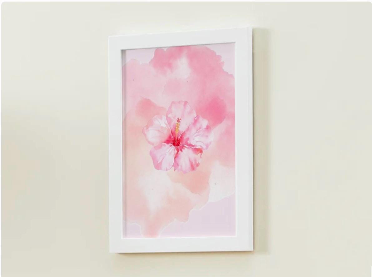 Pink Hibiscus Flower Digital Poster for Wall & Home Decor - Etsy