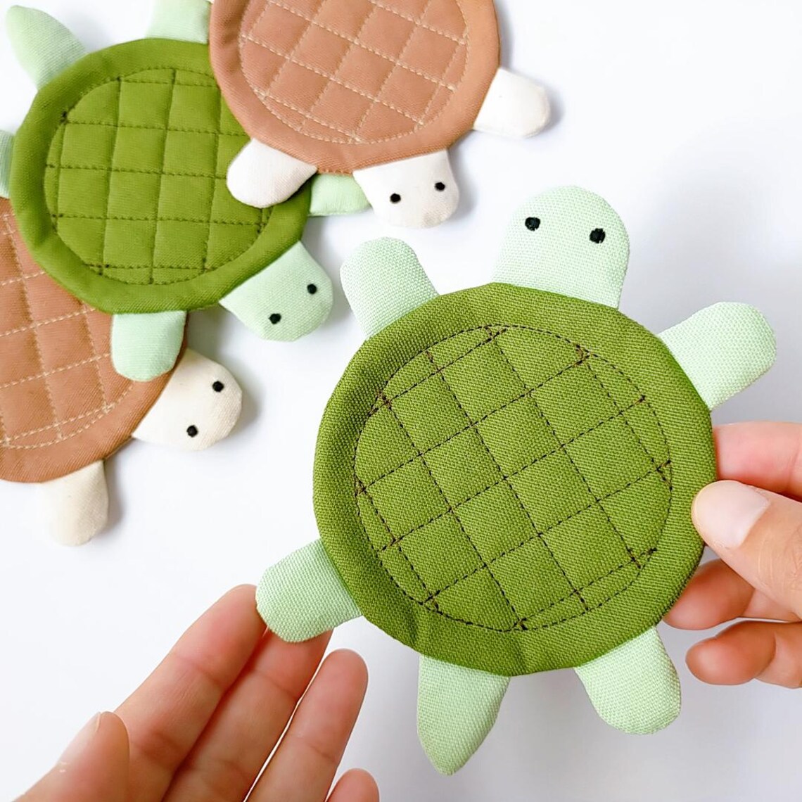 Turtle Coaster Sewing Pattern | Cute Animal Mug Rug PDF Pattern, Fabric ...