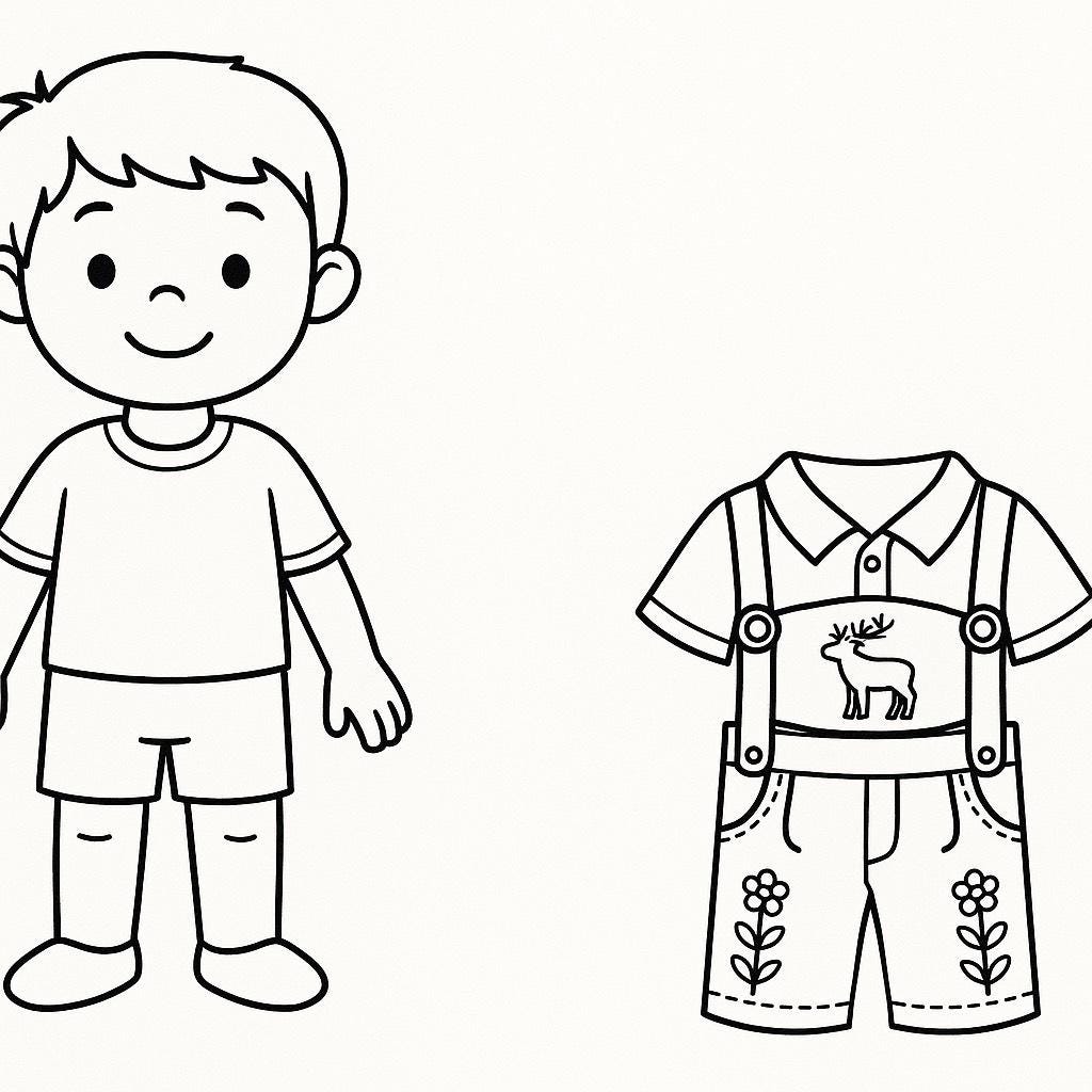 German Paper Doll Bundle – Dirndl and Lederhosen Printable Craft | Cut ...