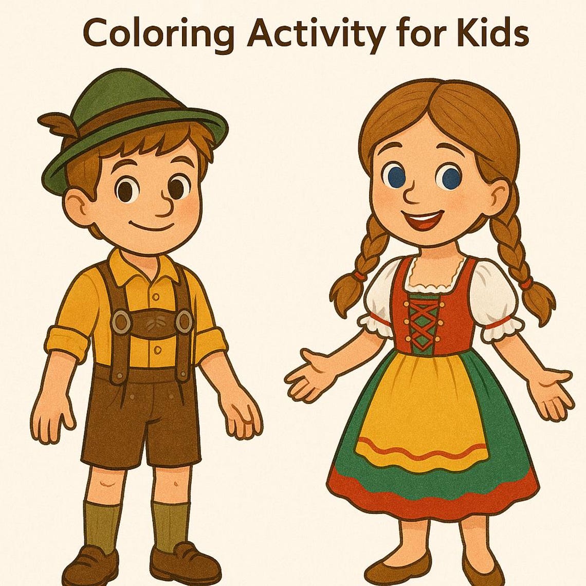 German Paper Doll Bundle – Dirndl and Lederhosen Printable Craft | Cut ...