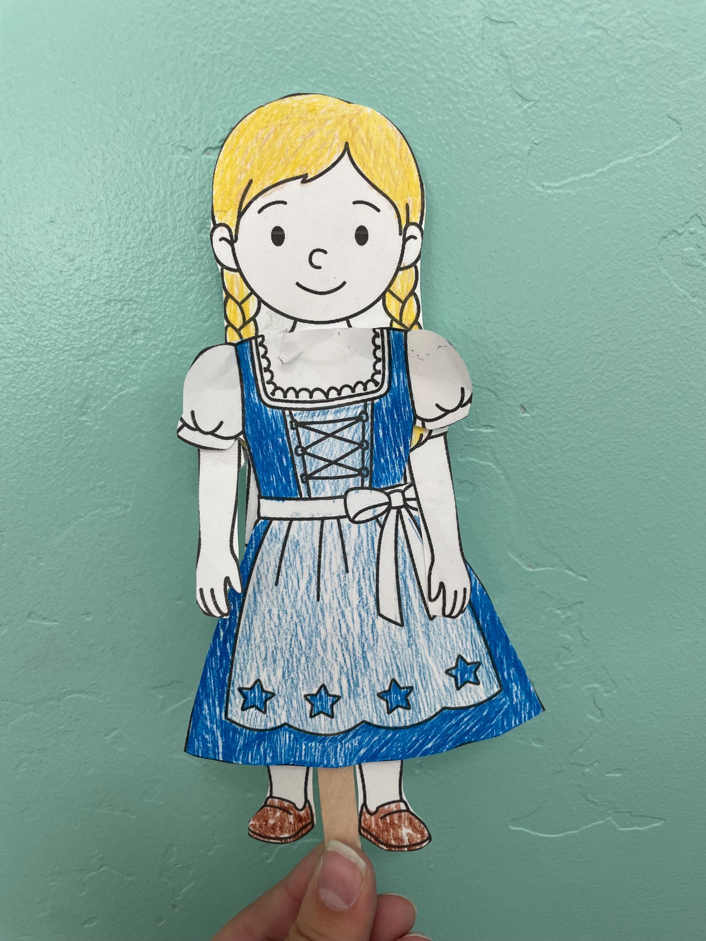 Color & Cut German Girl Paper Doll – Printable Dirndl Craft Activity ...