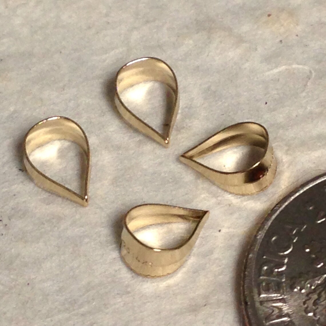4 Small Gold Filled Bails 6.4 x 3mm Inverted V Gold Bails | Etsy