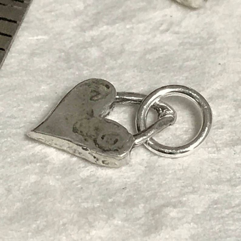 Artisan Heart Charms Chunky Solid Sterling Silver 2 Rustic | Etsy