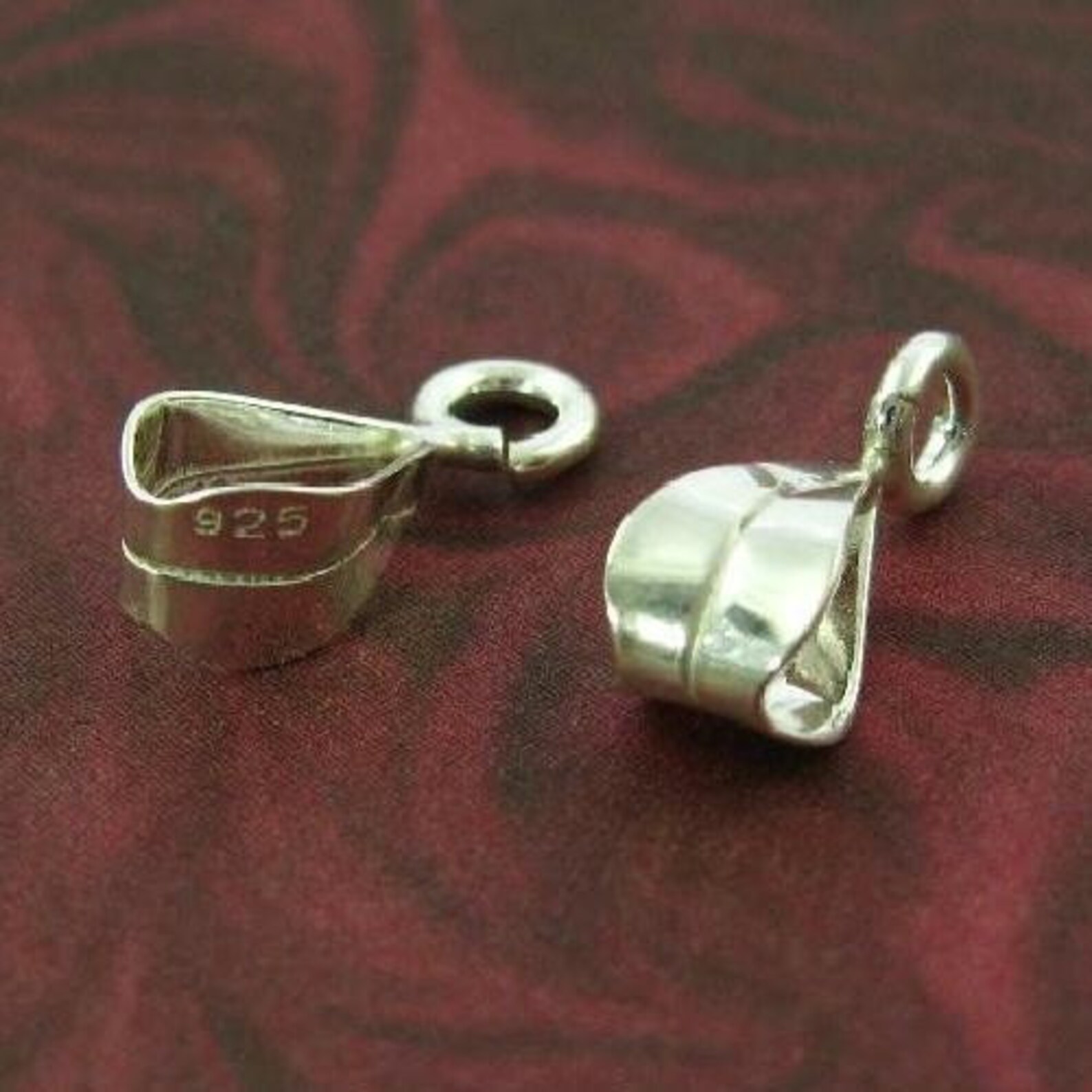 STERLING SILVER Bails Classic Design 2 Smooth and Sleek | Etsy