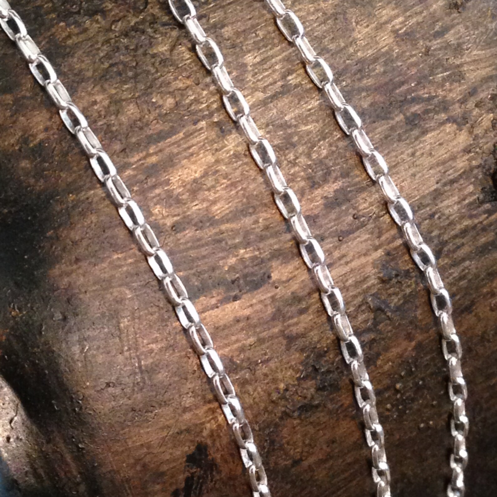 Sterling Silver Necklace Rolo Chain Finished 18 Inch Rollo Etsy