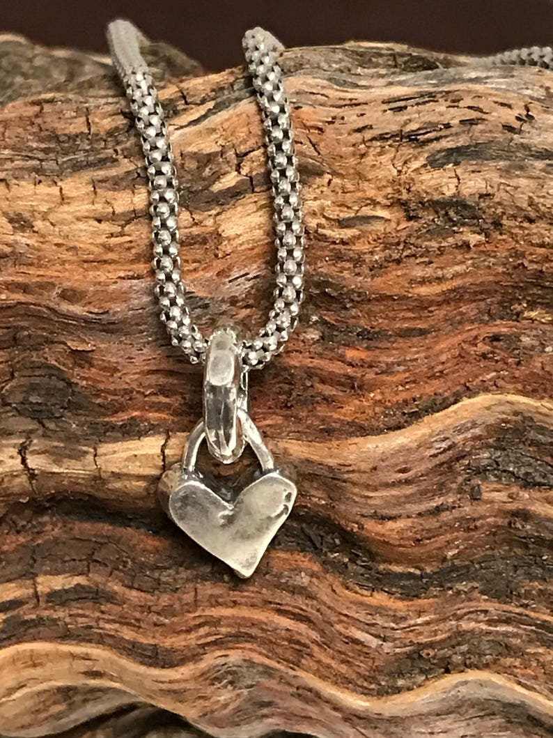 Artisan Heart Charms Chunky Solid Sterling Silver 2 Rustic | Etsy