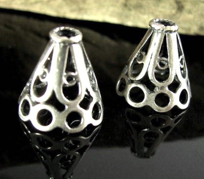 Sterling Silver Beading Cones Fancy Bead Cone Bali Bead | Etsy
