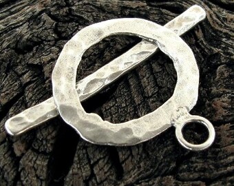 STERLING SILVER Toggle Set 1 Large 17mm Round Jewelry Clasp | Etsy