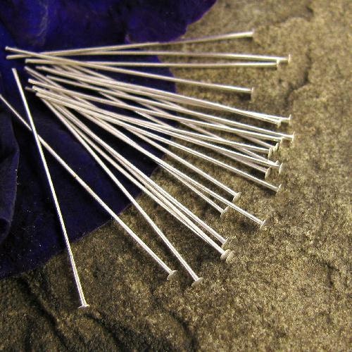 Sterling Silver Head Pins 26 Gauge 1 inch 25mm 50 | Etsy