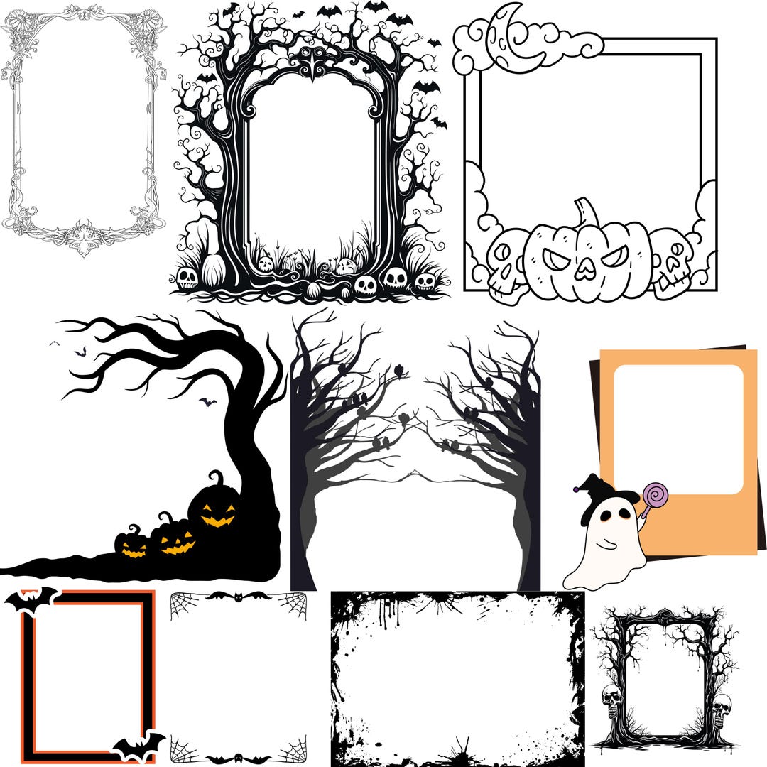 Horror Frame Clipart: Spooky Witchy Borders (digital Download) - Etsy UK