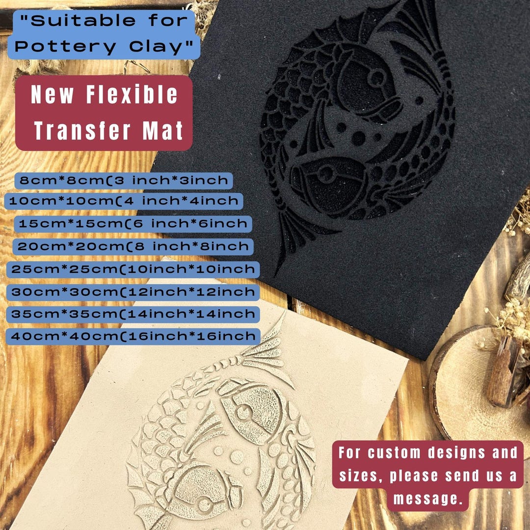 Fishes Pattern Texture Mat: Flexible Foam for Pottery & Clay - Etsy
