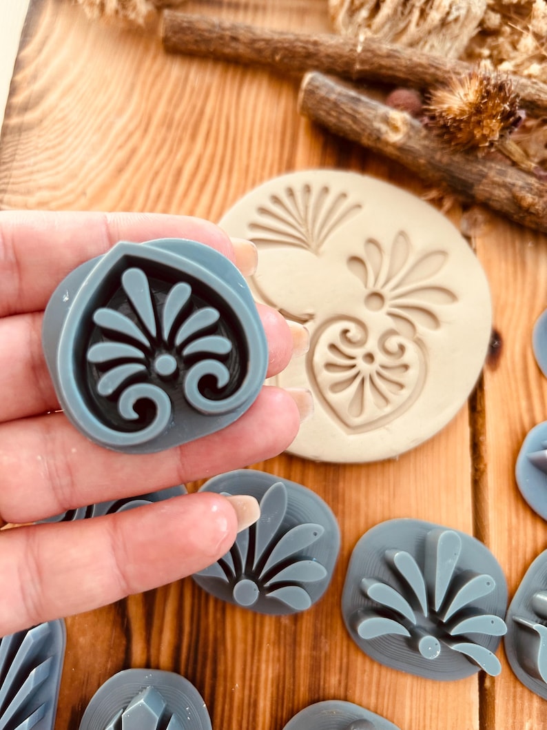 Art Deco Patterned Ceramic Stamp Set – 11 Pieces | 3D Resin Printed ...