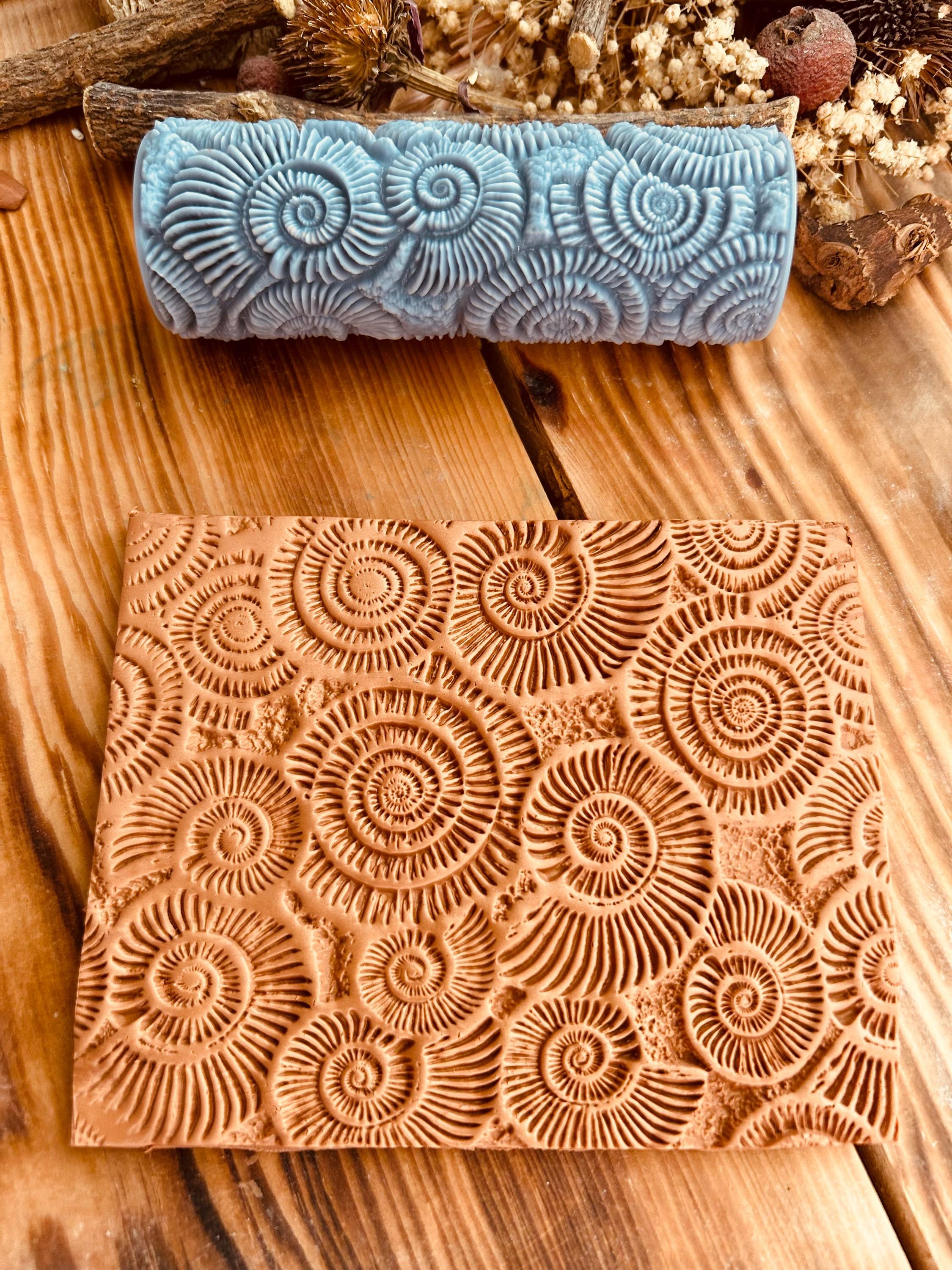 3D Ammonite Fossil Texture Roller: Polymer Clay, Soap, Cookie Dough ...